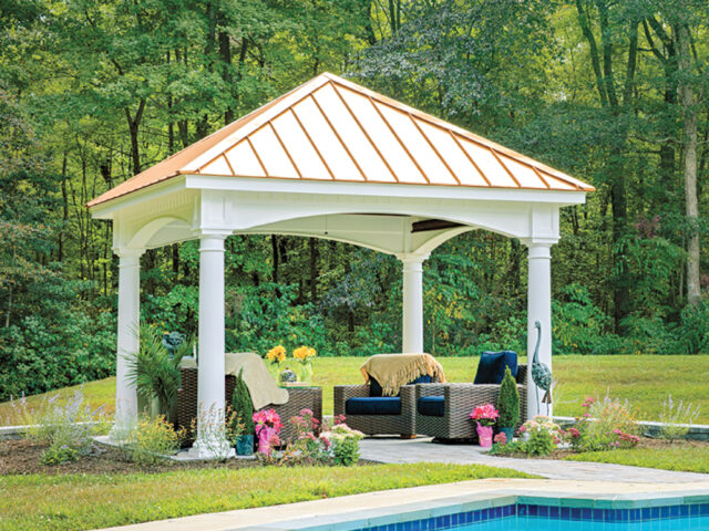 10′ x 12′ Traditional Pavilion | Classic Wood, Cinder Finish, Classic ...